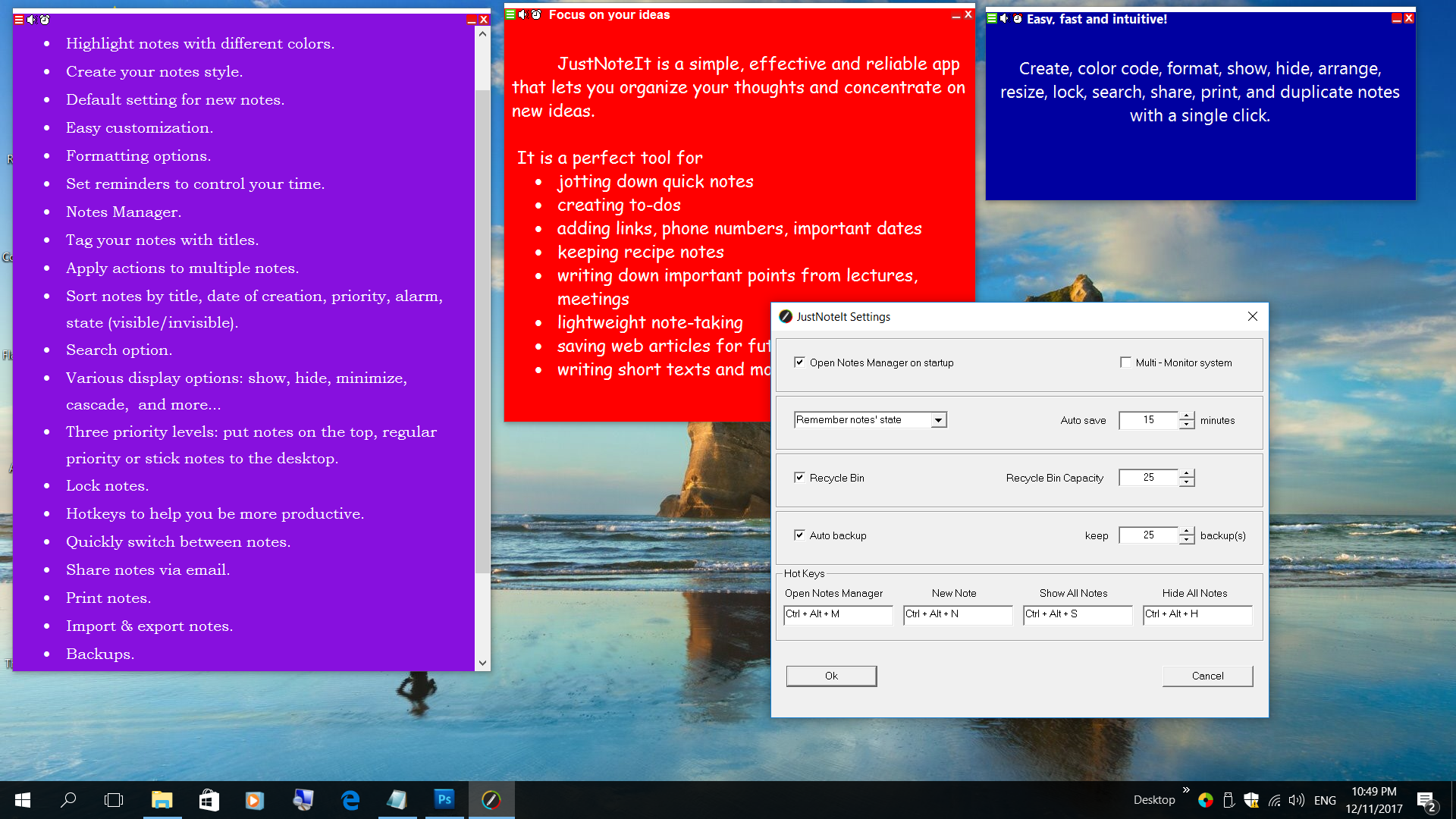 JustNoteIt Haftnotizen App für Windows 10 - Notizen für Desktop