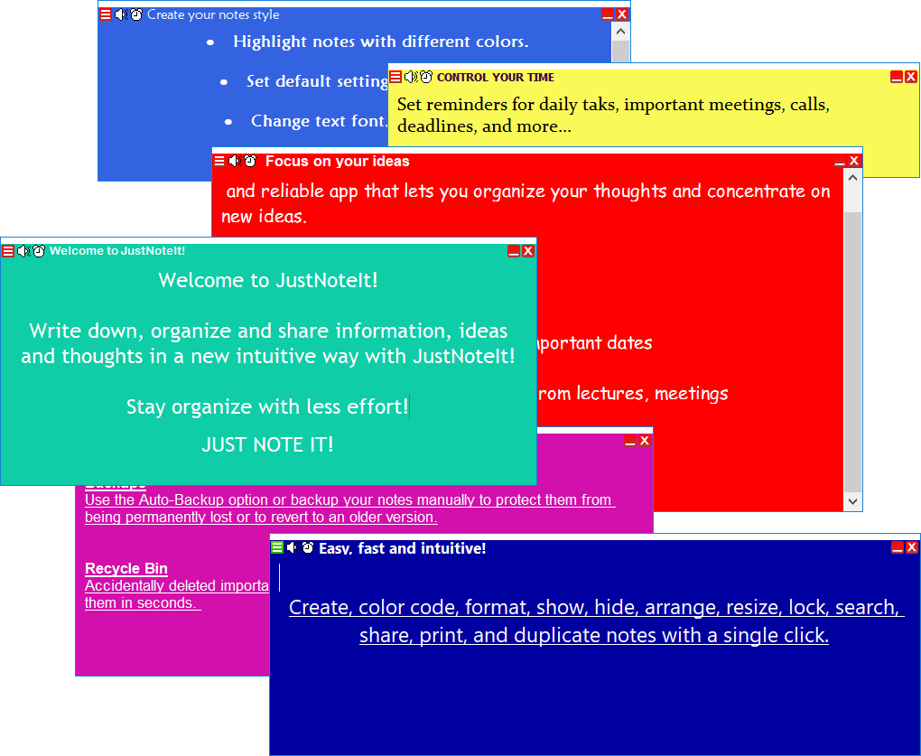 JustNoteIt rychlé poznámky na plochu - aplikace pro Windows
